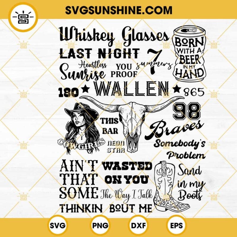 Morgan Wallen Song Lyrics SVG, Coutry Music SVG, One Night At A Time ...