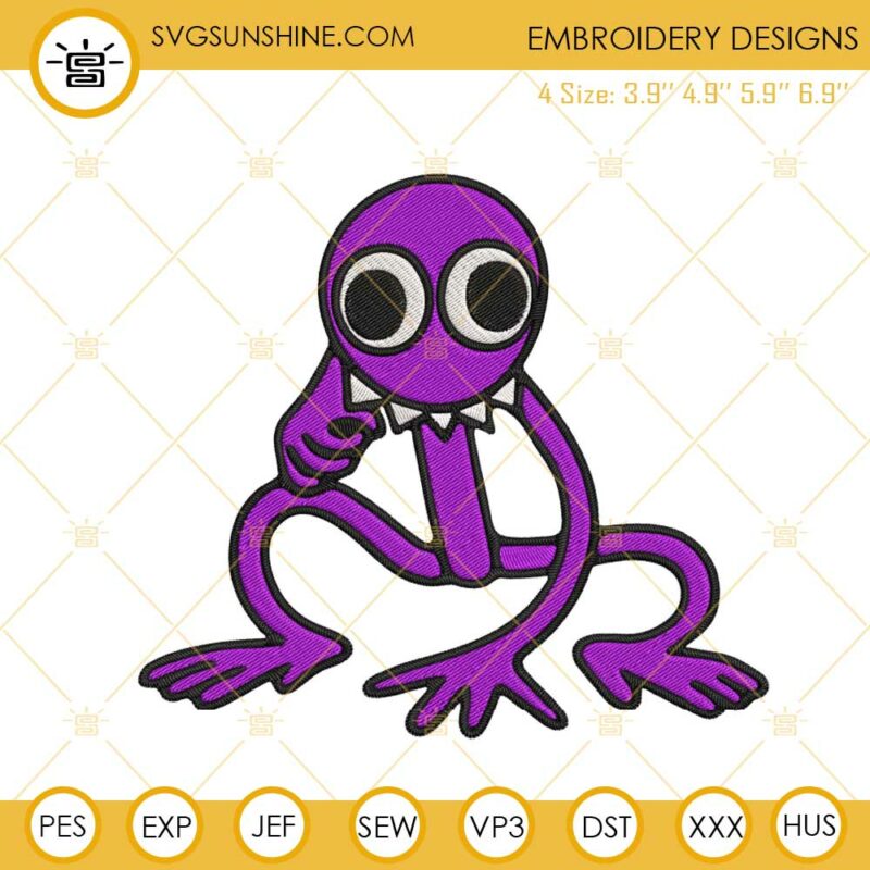 Purple Rainbow Friends Embroidery Files