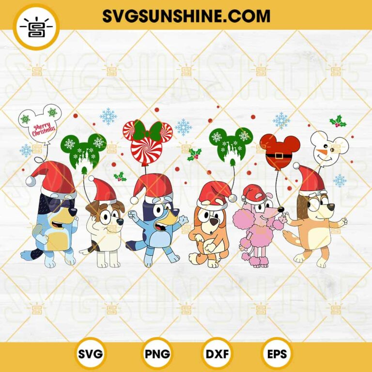Bluey Friends Christmas SVG PNG DXF EPS Cricut Files