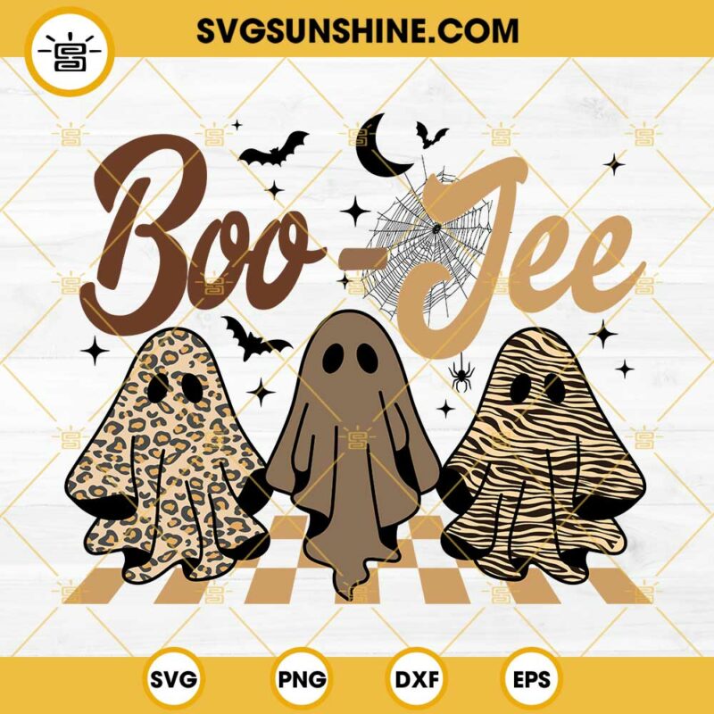 Boo Jee Ghost Svg Leopard Ghost Svg Cheetah Print Ghost Halloween Svg