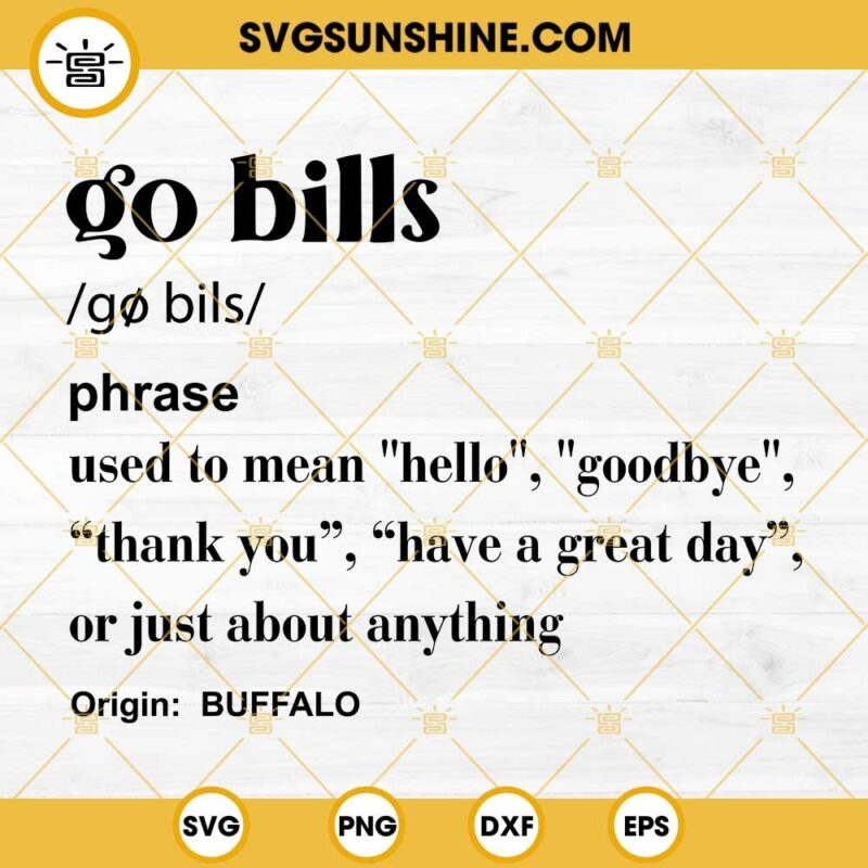 Go Bills Definition SVG, New York Football SVG, Bills SVG, Buffalo ...