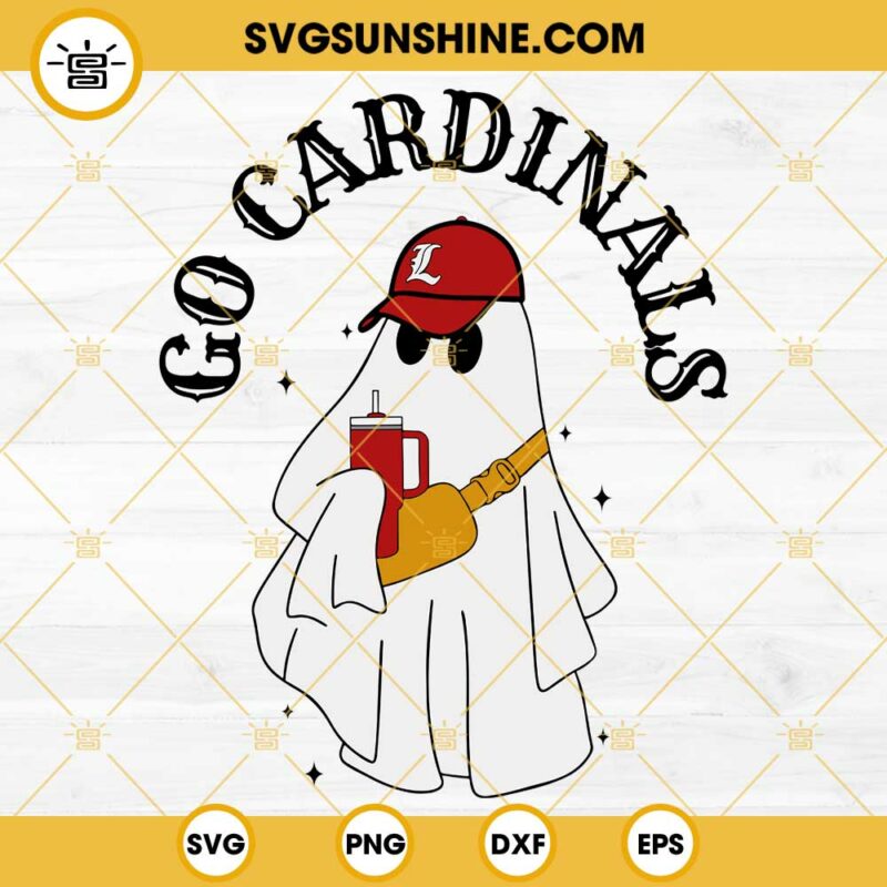 Go Cardinals Boo Jee Ghost SVG, University Louisville Cardinals Ghost ...