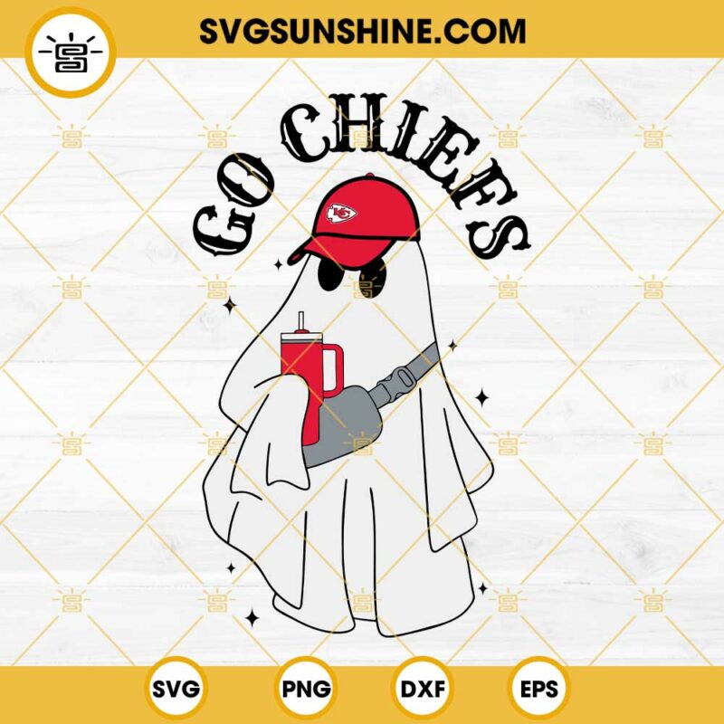 Go Chiefs Football Boojee Ghost SVG, Kansas City Chiefs Ghost Drinking ...