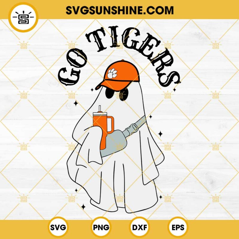 Go Tigers Football Boojee Ghost SVG, Clemson Tigers Ghost Drinking ...