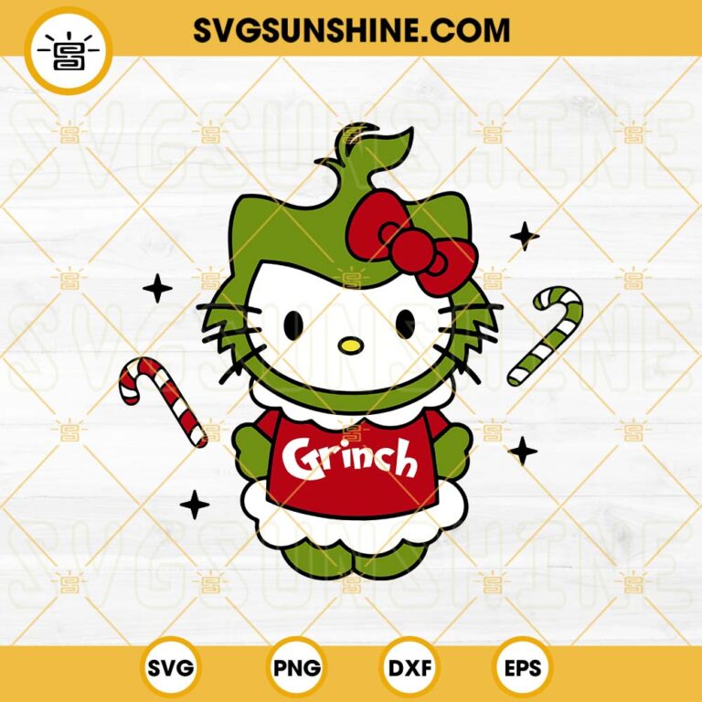Grinch Hello Kitty SVG, Hello Kitty Christmas SVG, Grinch Kitty Cat SVG ...
