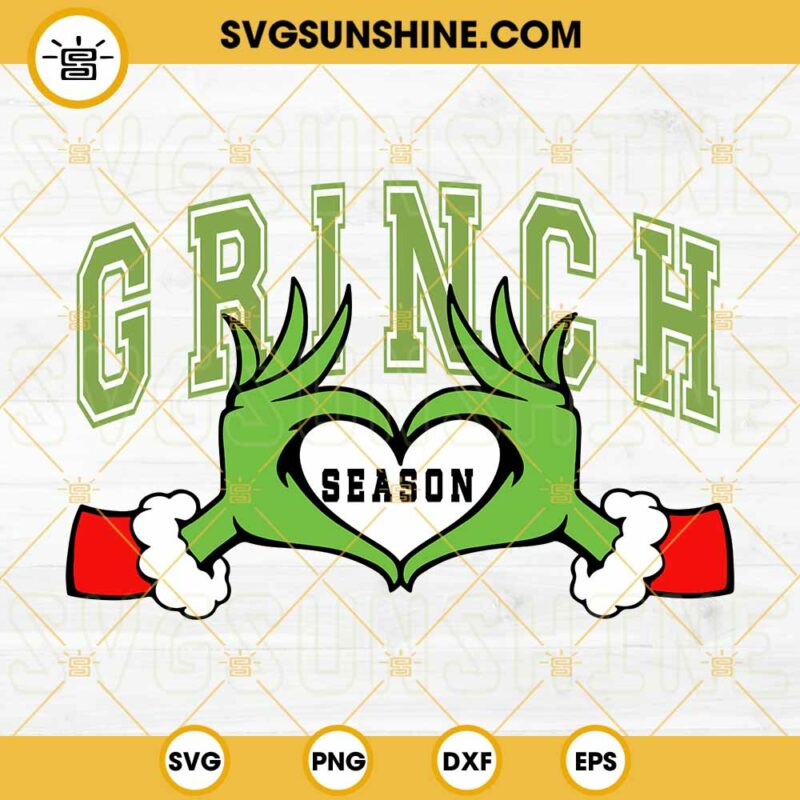 Grinch Season SVG, Grinch Hand Heart SVG, Grinch Merry Christmas PNG ...