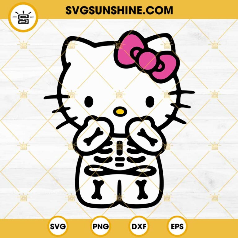 Hello Kitty Skeleton Halloween SVG PNG DXF EPS Cut Files