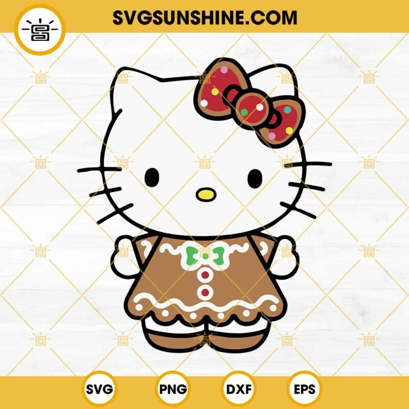 Hello Kitty The Ginger Man SVG, Kitty Merry Christmas SVG PNG DXF EPS Files
