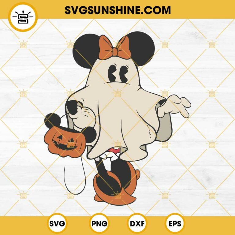Minnie Ghost Pumpkin Halloween SVG, Minnie Spooky Season SVG, Minnie ...