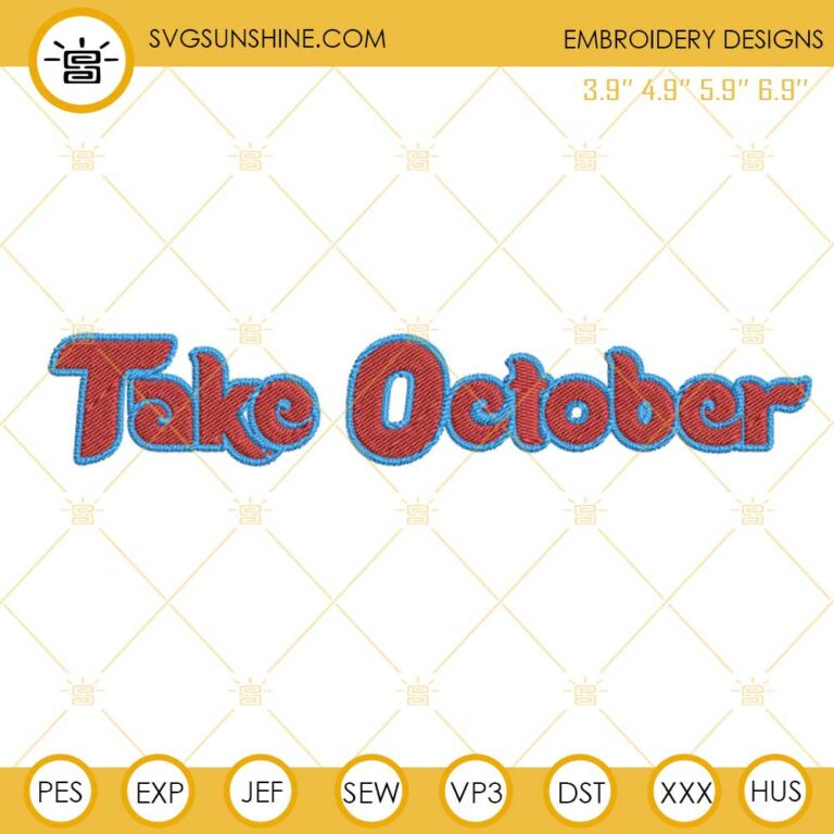 Take October Philadelphia Phillies Embroidery Design Files