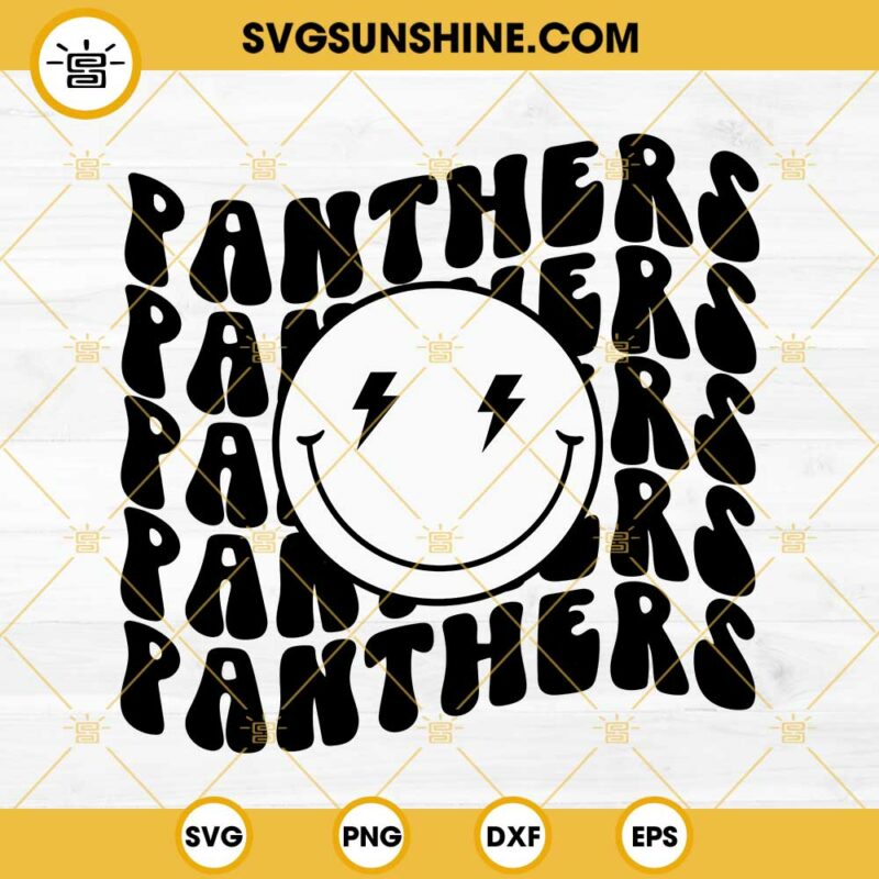 Panthers SVG, Panthers Smiley SVG, School Team SVG, Panther Football SVG