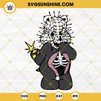Pinhead Scare Bear SVG, Hellraiser Bear SVG, Care Bear Halloween SVG