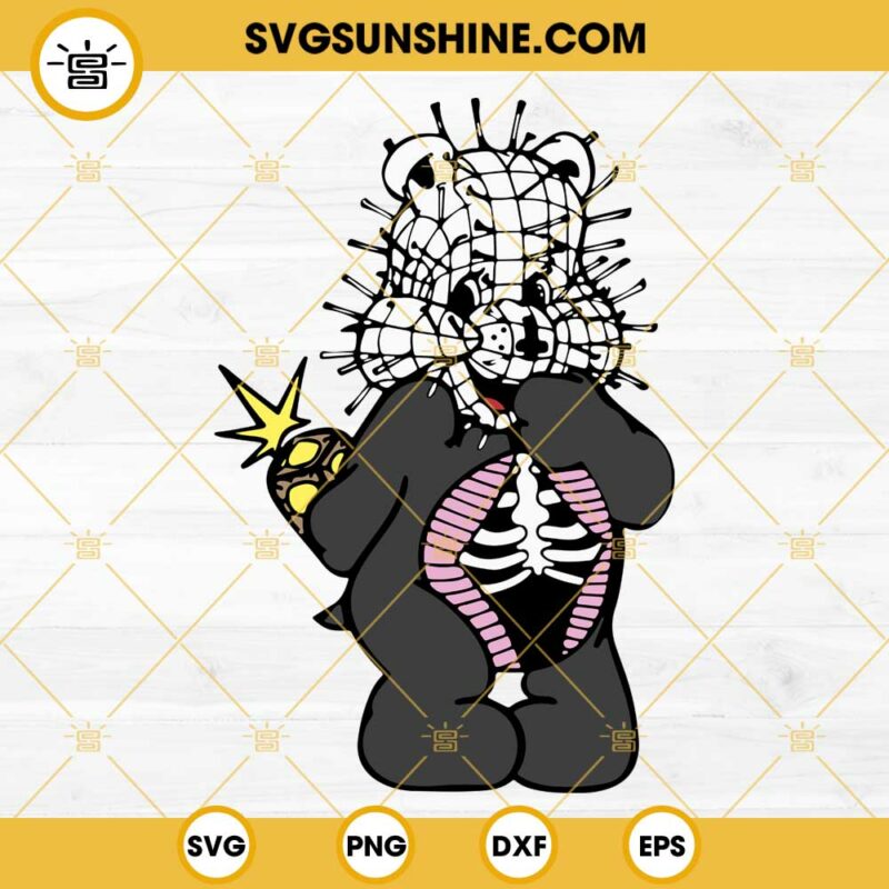 Pinhead Scare Bear SVG, Hellraiser Bear SVG, Care Bear Halloween SVG