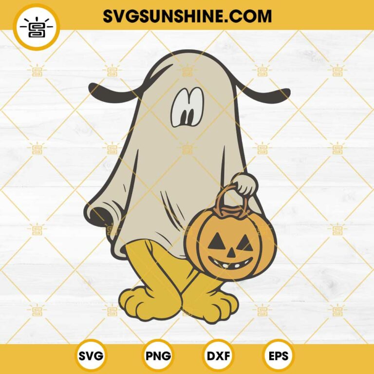 Pluto Ghost Halloween Pumpkin SVG, Disney Pluto Halloween SVG