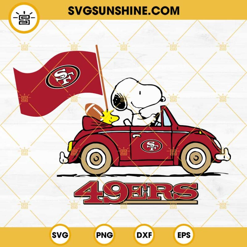Snoopy Car San Francisco 49ers SVG PNG DXF EPS Cut Files