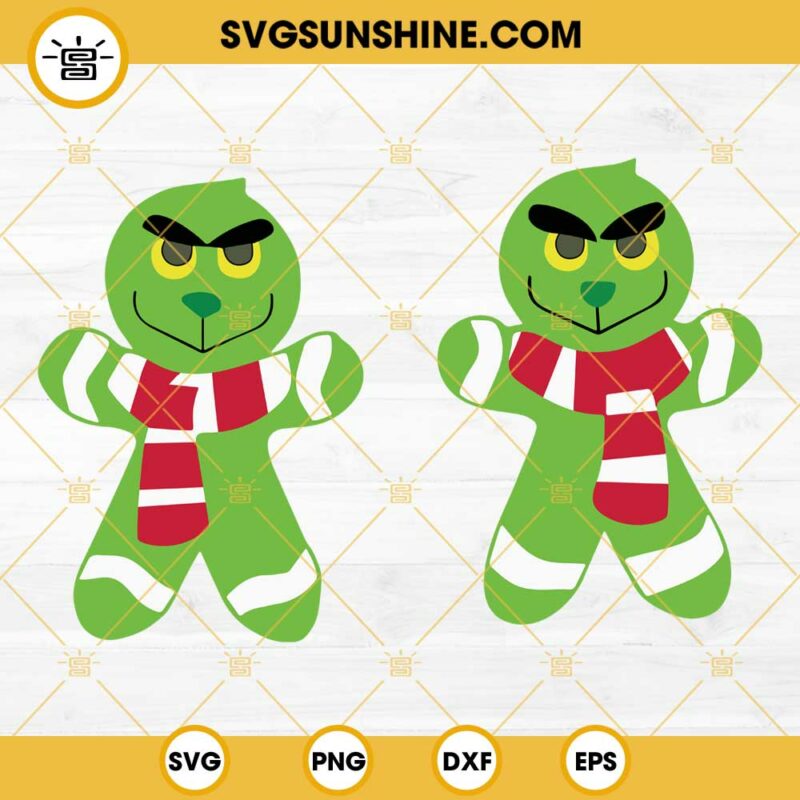 Grinch Gingerbread Man SVG Bundle, Grinch Christmas SVG, Gingerbread ...