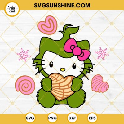 Hello Kitty Grinch Concha Cake SVG, Mexican Christmas SVG, Concha ...