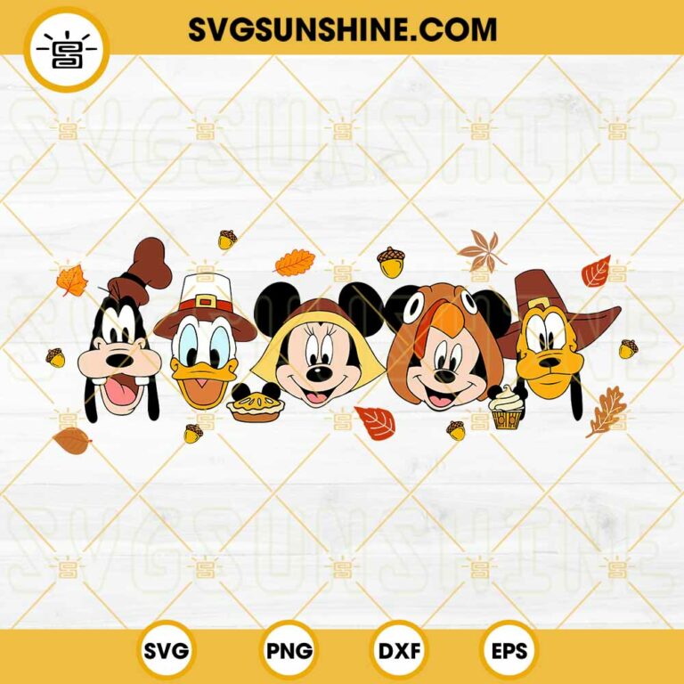 Mickey And Friends Happy Thanksgiving SVG, Disney Thanksgiving SVG ...