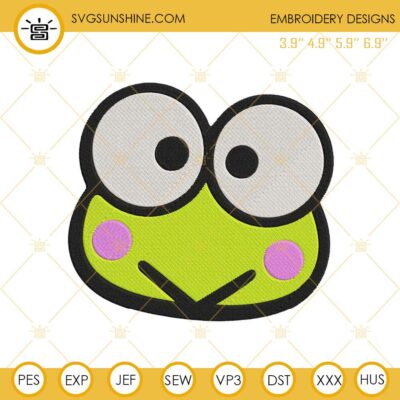 Keroppi Face Embroidery Design Files