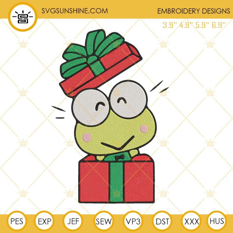 Keroppi Merry Christmas Embroidery Design Files