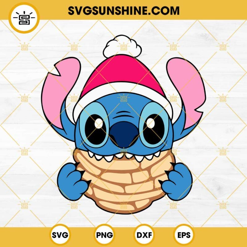 Stitch Eat Concha Cake SVG, Stitch Concha Christmas SVG, Mexican ...