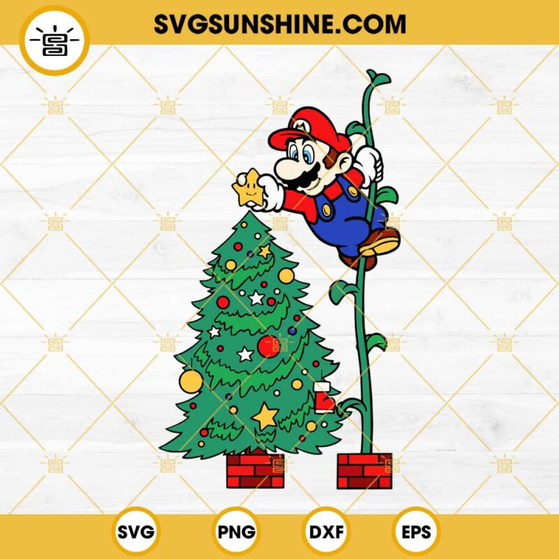 Super Mario Christmas Tree SVG, Super Mario Bros Merry Christmas SVG ...