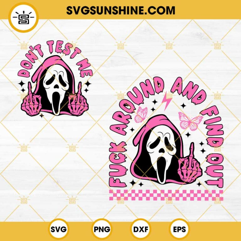 The Ghost Face Fuck Around And Find Out SVG, Pink Ghost Face Scream ...