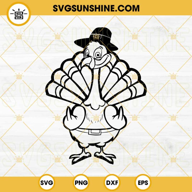 Turkey Giving Middle Finger SVG, Funny Turkey SVG, Thanksgiving SVG