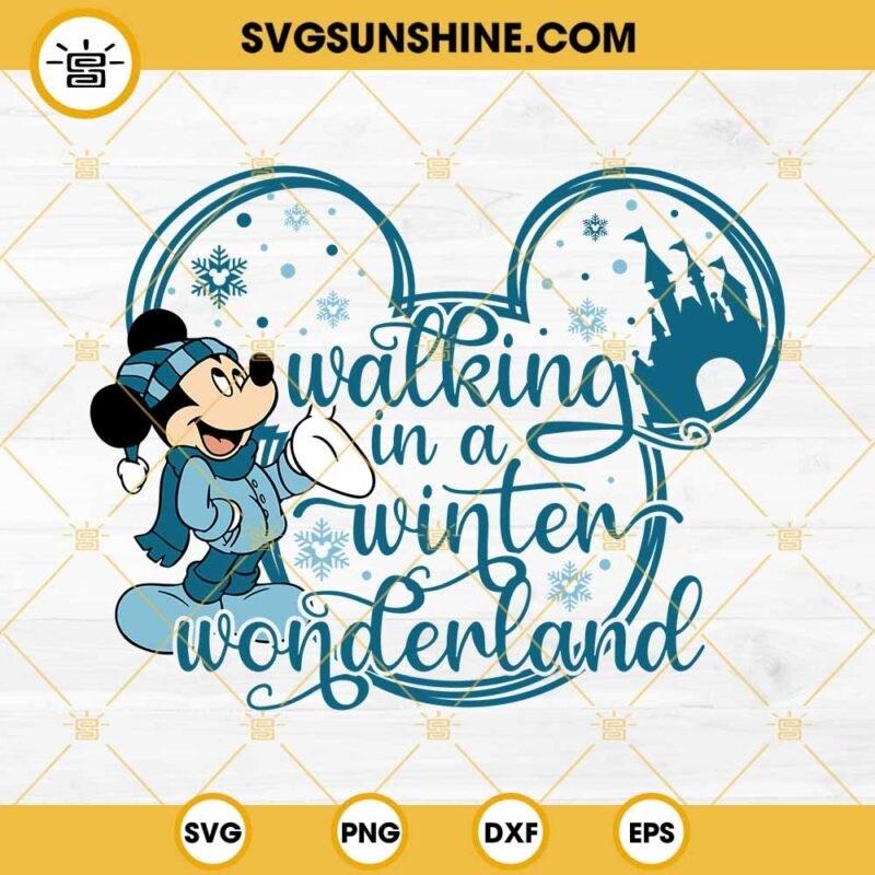 Walking In A Winter Wonderland Svg, Mickey Mouse Winter Svg, Mickey ...