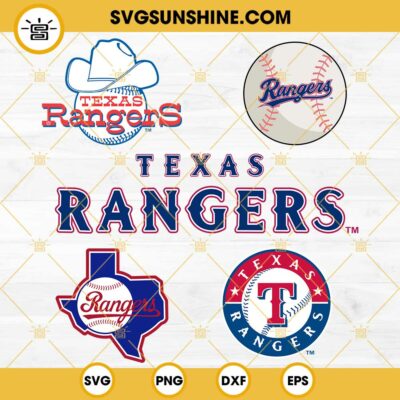 Texas Rangers Designs Bundle SVG, Rangers MLB Logo SVG EPS PNG DXF