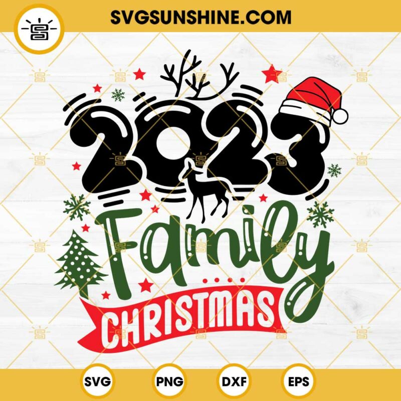 2023 Family Christmas SVG, 2023 Santa Hat Family SVG PNG EPS DXF Files