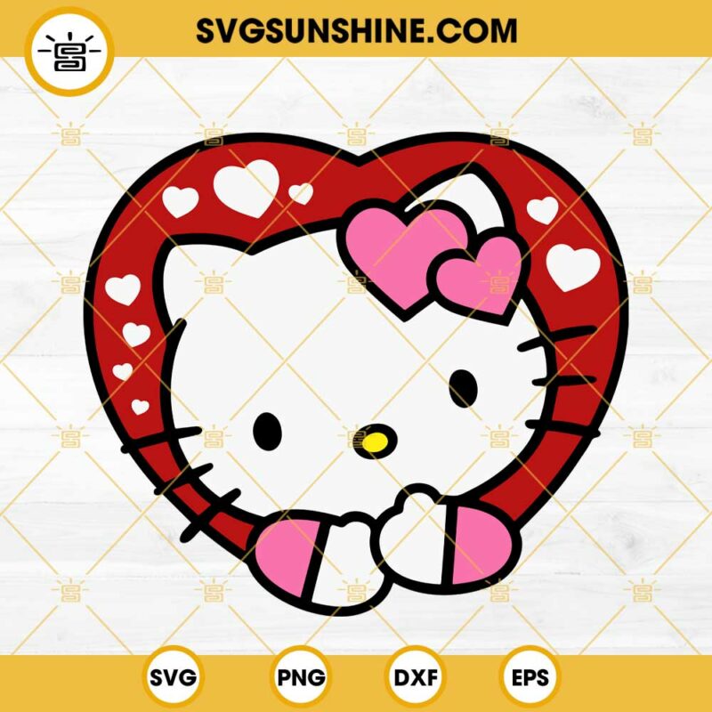 Hello Kitty Love Svg Hello Kitty Valentine Svg Png Eps Dxf File