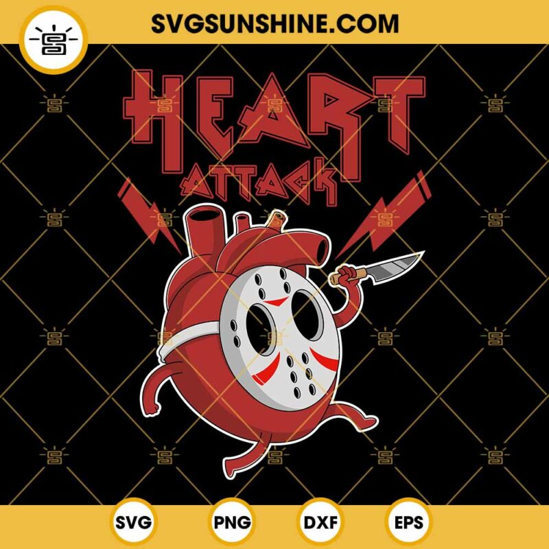 Jason Voorhees Heart Attack SVG, Jason Voorhees Valentine SVG PNG EPS ...