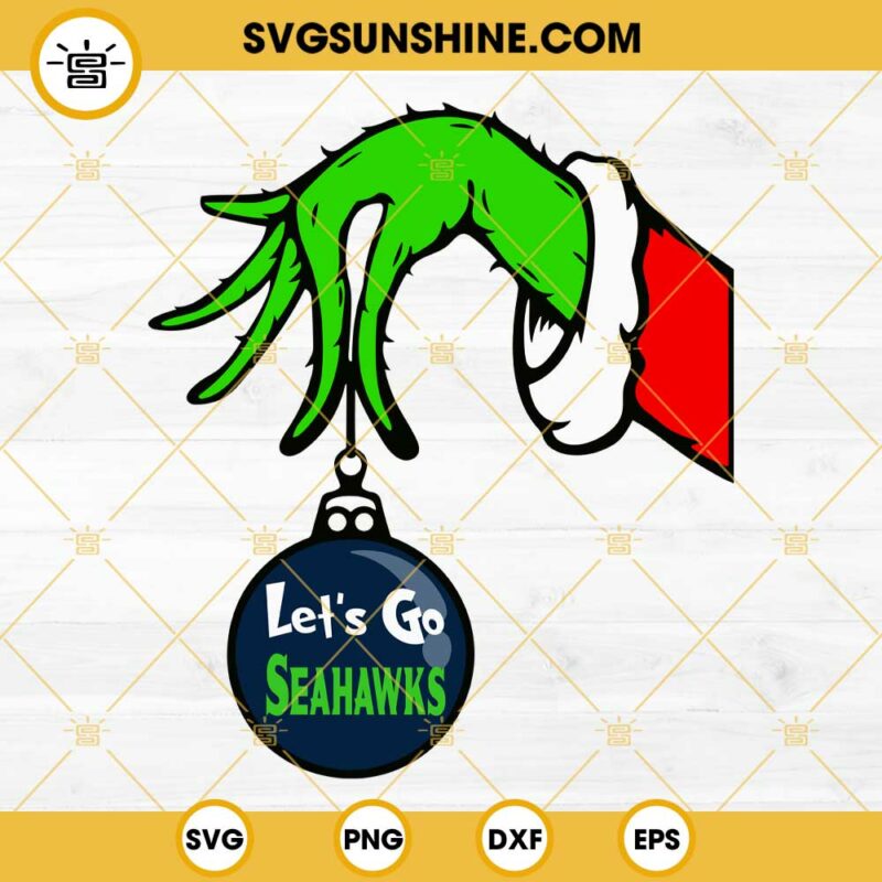 Seattle Seahawks Grinch Hand With Ornament SVG, Seattle Seahawks ...