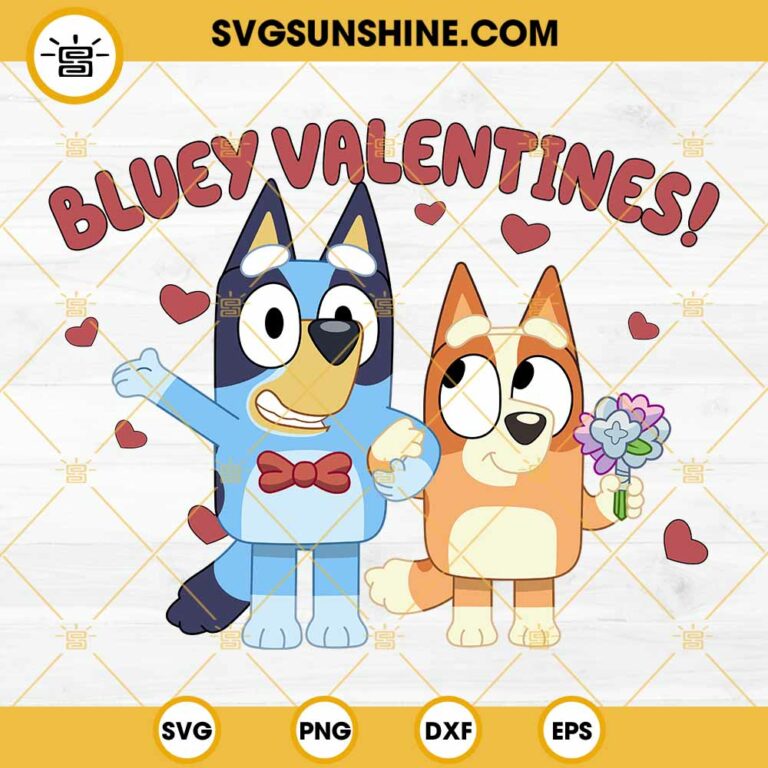 Bluey and Bingo Valentine's Day Svg, Bluey conversation hearts Svg ...