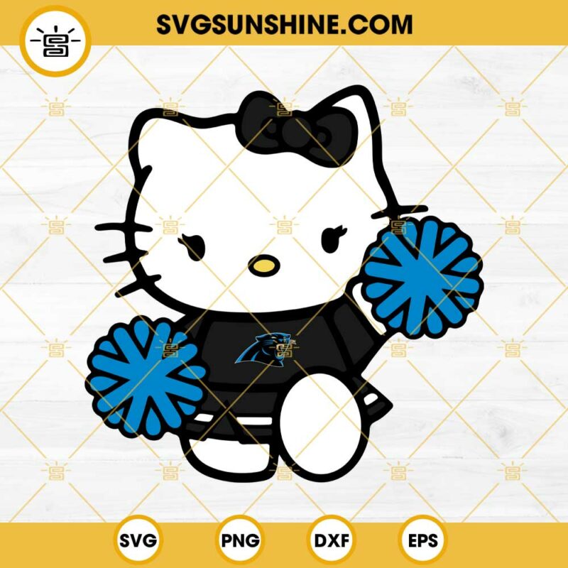 Carolina Panthers Hello Kitty Cheerleader SVG PNG DXF EPS Cut Files