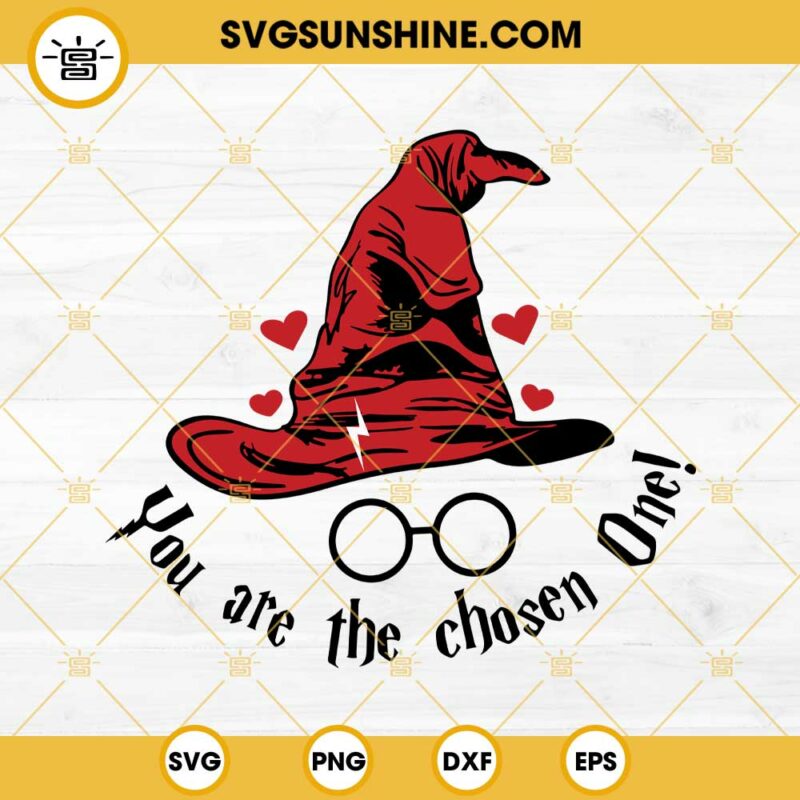 Harry Potter Valentines SVG, Sorting Hat You Are The Chosen One SVG PNG ...
