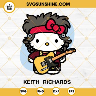 Hello Kitty Keith Richards SVG, Keith Richards The Rolling Stones SVG ...