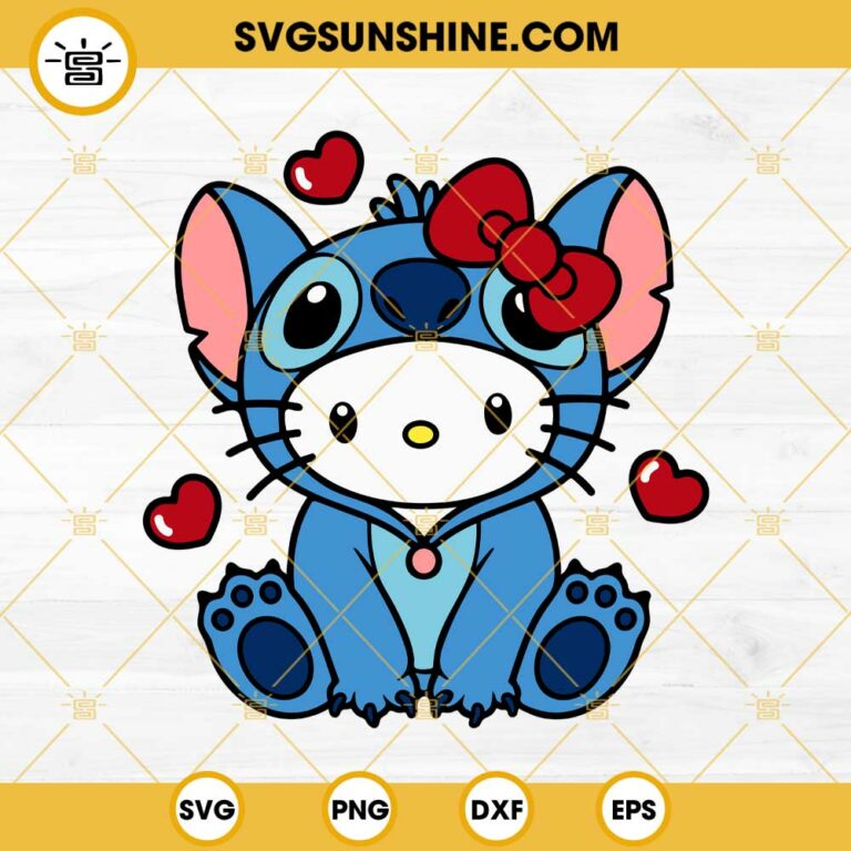 Hello Kitty Stitch SVG, Hello Kitty Valentine’s Day SVG, Hello Kitty ...
