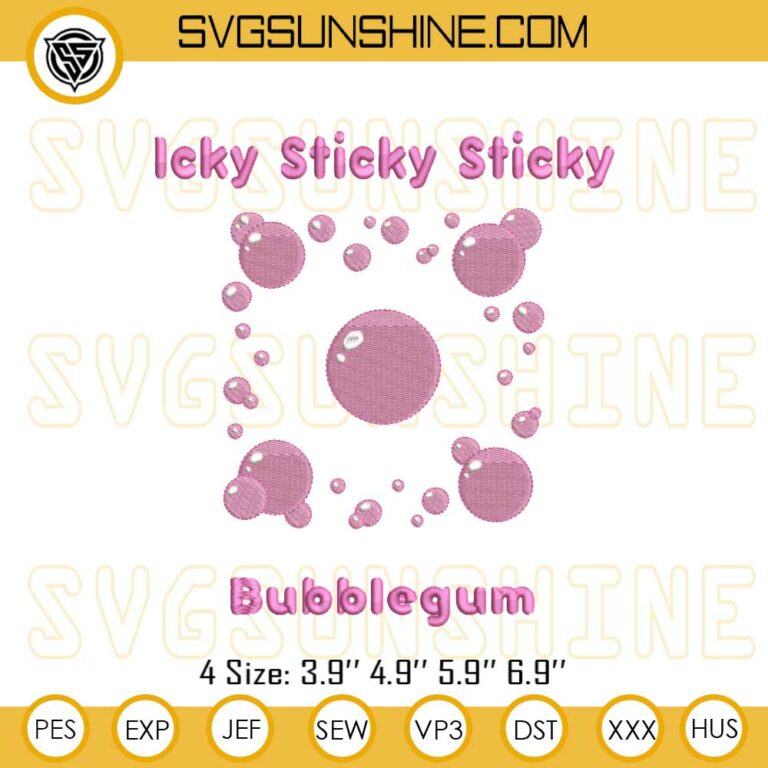 Icky Sticky Bubblegum Embroidery Files