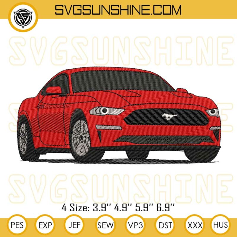 Ford Mustang Embroidery Designs, Car Machine Embroidery Design File