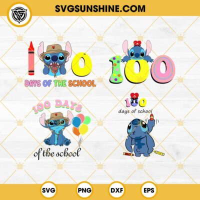Stitch 100 Days Of School Bundle SVG, Stitch 100th Day Of School SVG ...