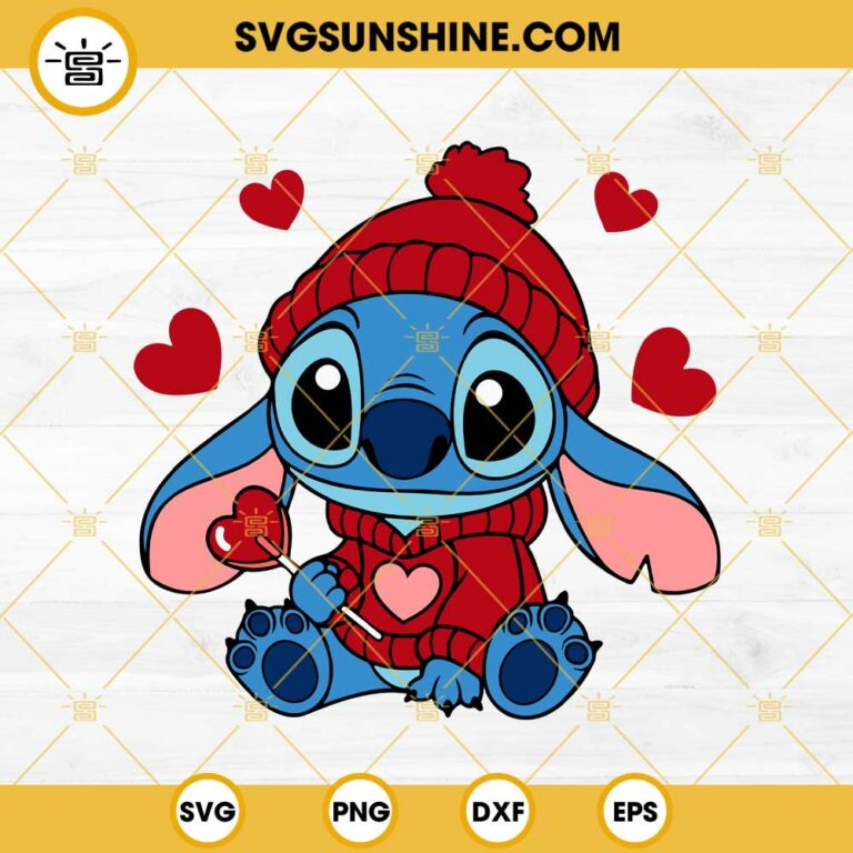 Stitch Love SVG, Stitch With Heart SVG, Cute Stitch Valentine SVG PNG ...