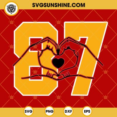 Travis Kelce 87 Heart Hands SVG, Travis Kelce SVG, Chiefs SVG