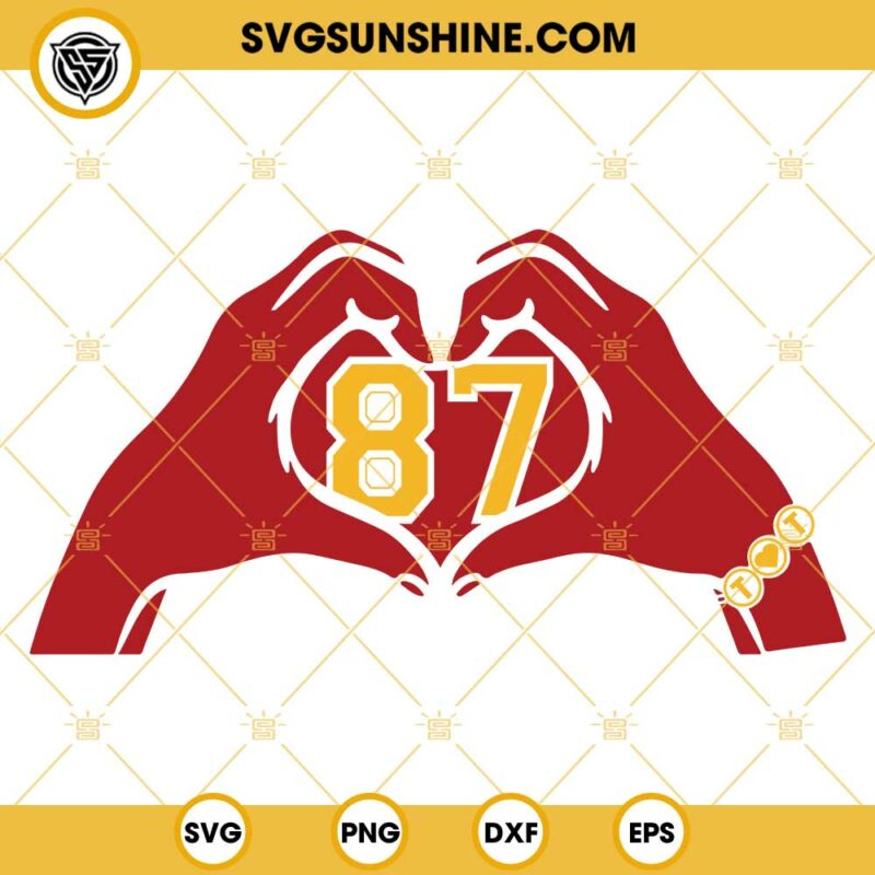 Travis Kelce 87 Heart Hands SVG, Taylor Swift And Travis Kelce SVG ...
