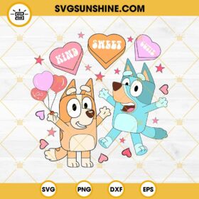 Bluey and Bingo Valentine's Day Svg, Bluey conversation hearts Svg ...
