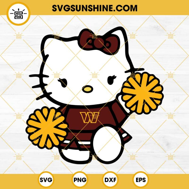 Washington Commanders Hello Kitty Cheerleader SVG PNG DXF EPS Cut Files