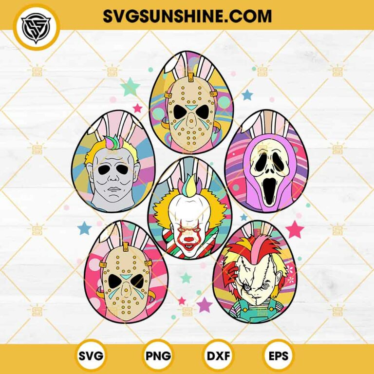 Horror Characters Bunny Easter SVG, Horror Happy Easter SVG, Egg With ...