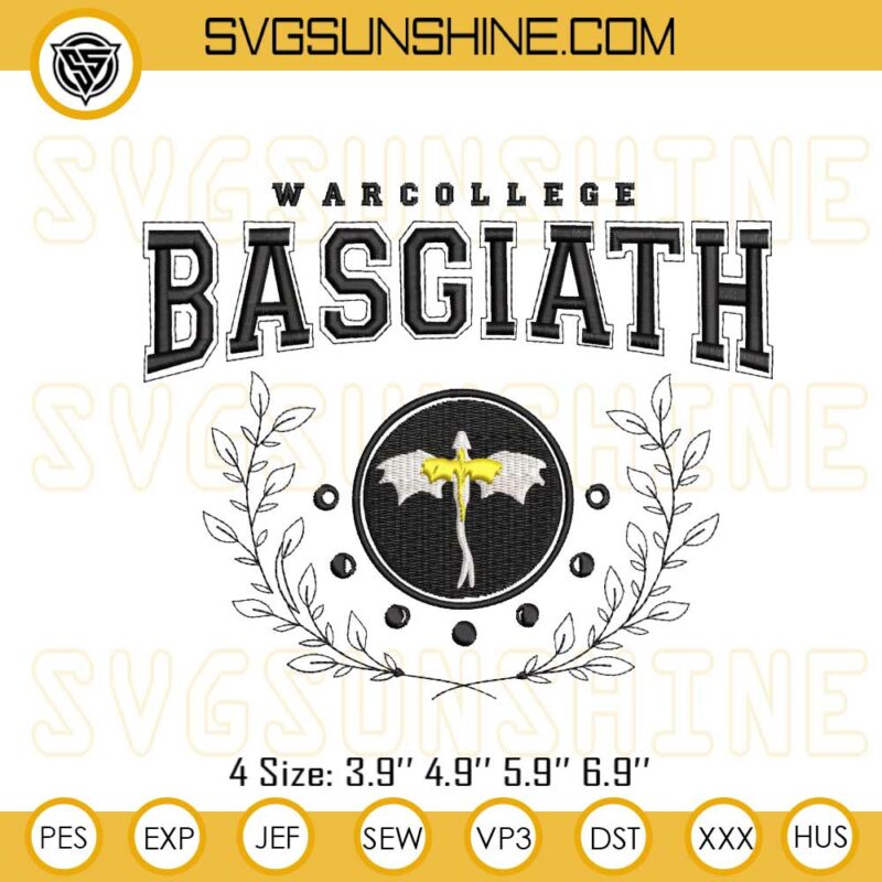 Basgiath War College Embroidery Files