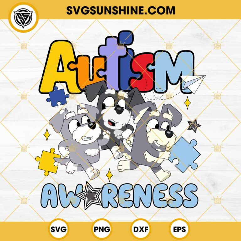 Bluey The Terriers Autism Awareness SVG PNG